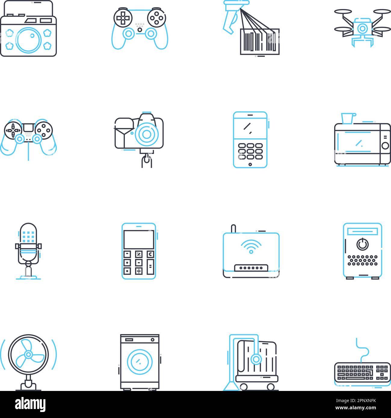 Technology improvements linear icons set. Advancements, Upgrades ... Technology improvements linear icons set. Advancements, Upgrades ...