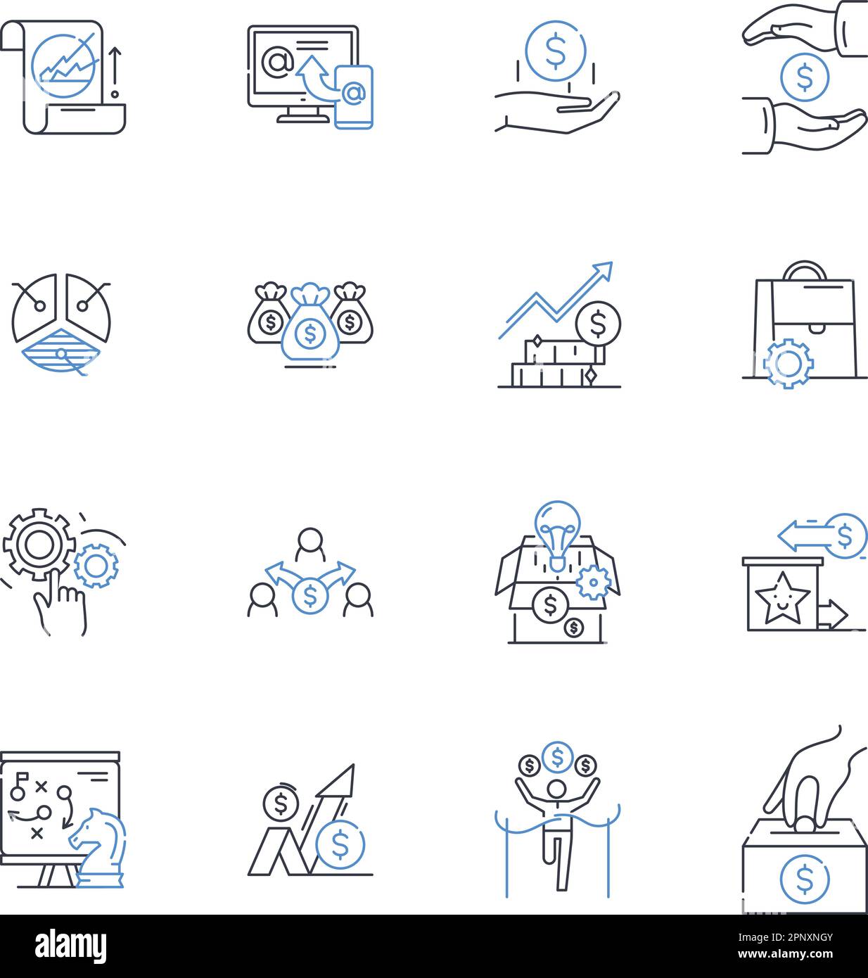 Equity world line icons collection. Stocks, Investments, Trading ...