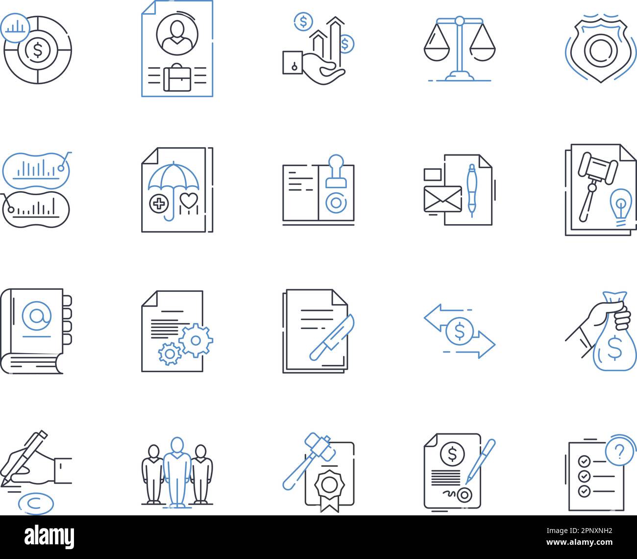 Litigation line icons collection. Dispute, Advocacy, Arbitration, Legal ...