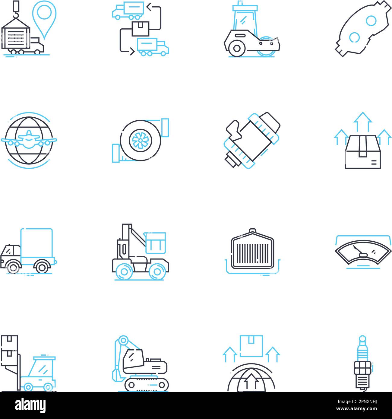 Movement linear icons set. Spin, Flow, Leap, Sprint, Glide, March ...