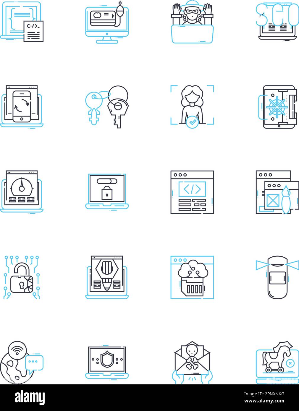 Web Universe Linear Icons Set Connectivity Interactivity Accessibility Integration
