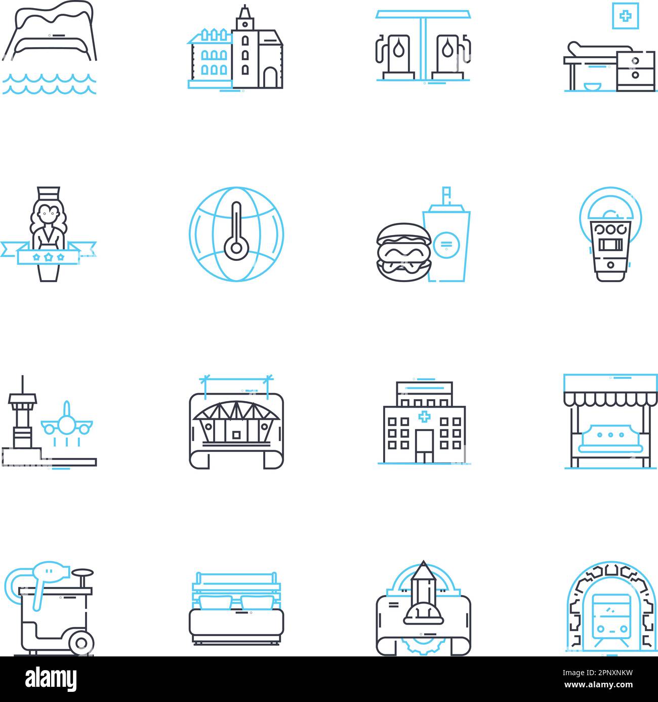 Luxe apartments linear icons set. Opulence, Deluxe, Lavish, Extravagant ...