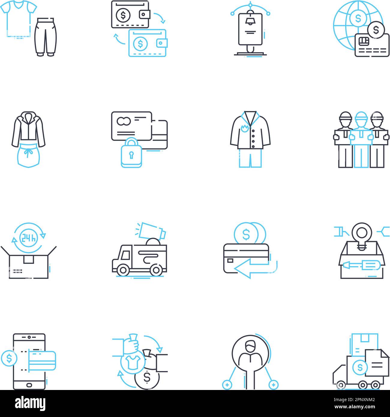 Product communication linear icons set. Advertising, Branding ...