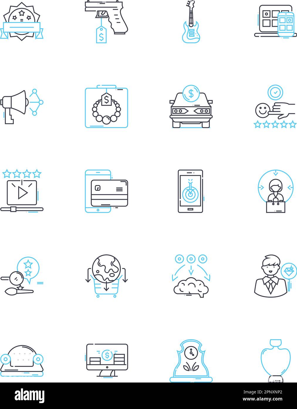 Display ads linear icons set. Advertising, Promotion, Banners, Images ...