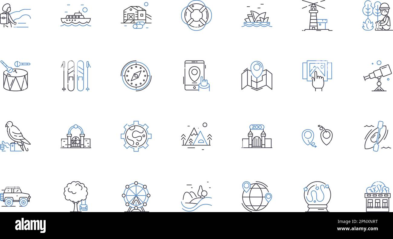 Road trip expert line icons collection. Adventure, Wanderlust, Routes ...