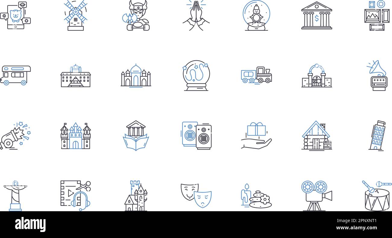 Belief line icons collection. Faith, Conviction, Trust, Devotion ...
