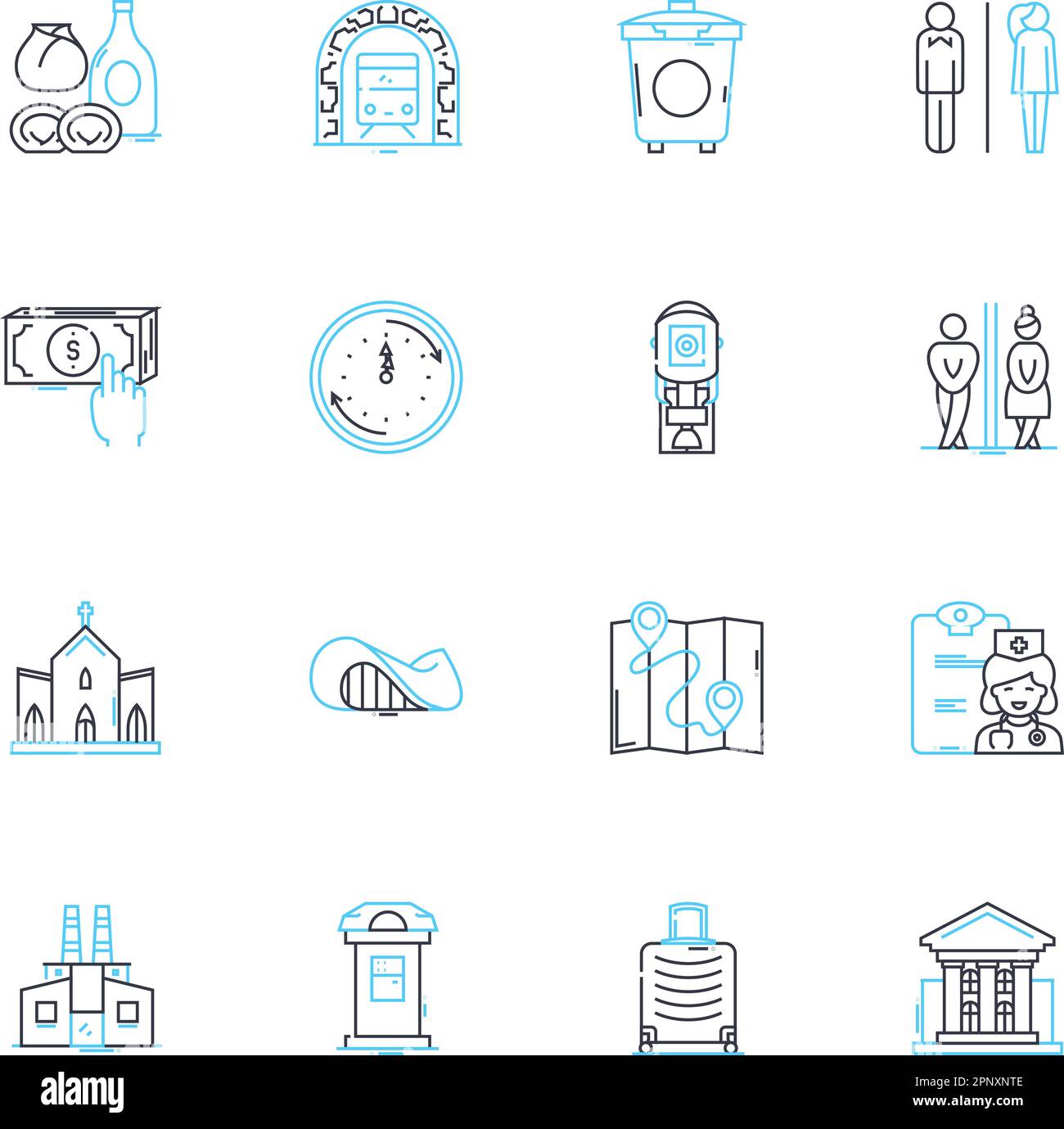 Clever urbanism linear icons set. Innovation, Sustainability ...