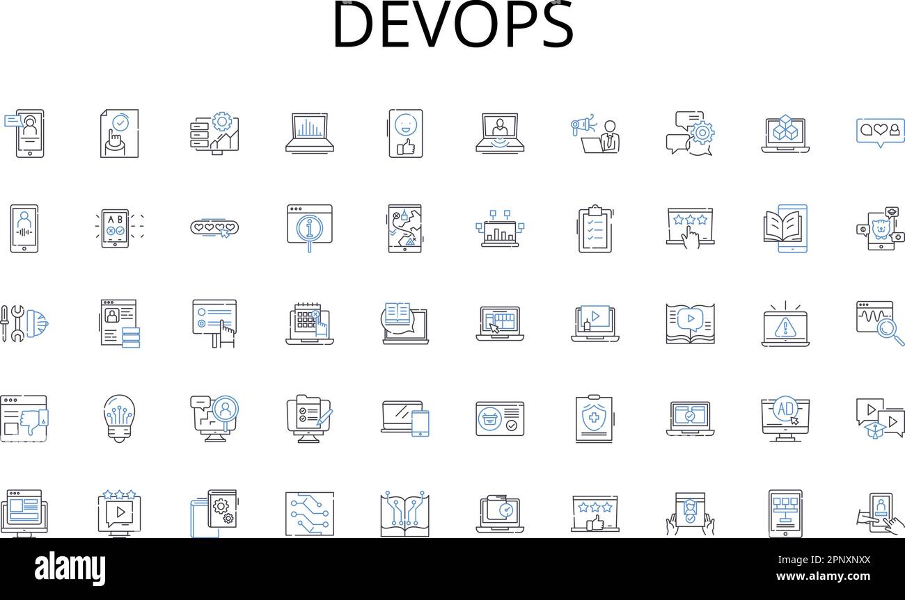 DevOps line icons collection. Cooperation, Partnership, Synergy ...