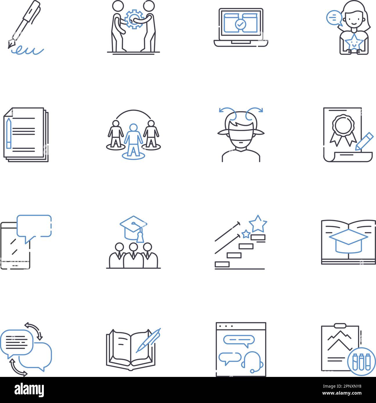 Honing craft line icons collection. Mastery, Skill, Talent, Artistry ...