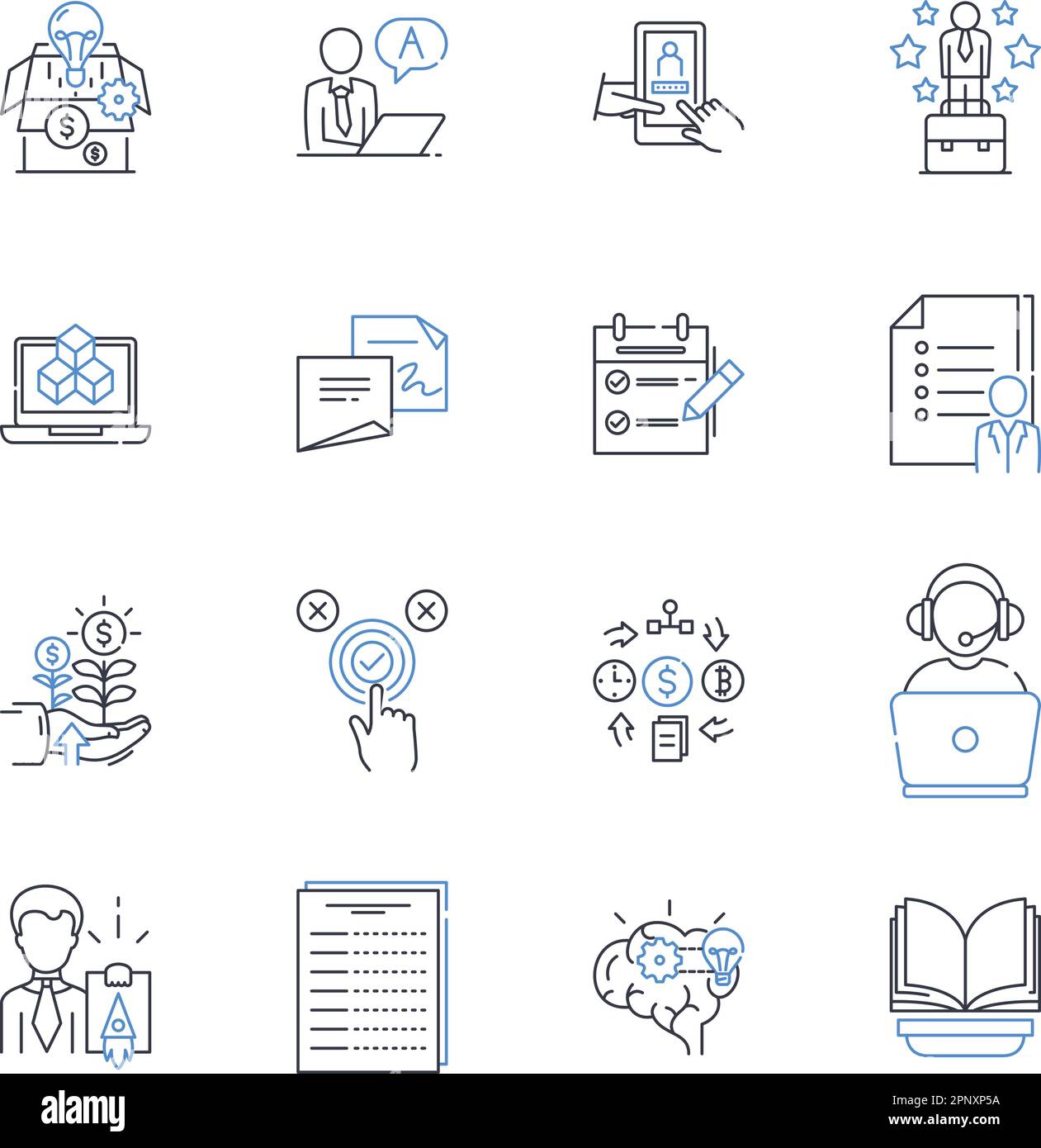 Sales performance line icons collection. Growth, Revenue, Salesmanship ...