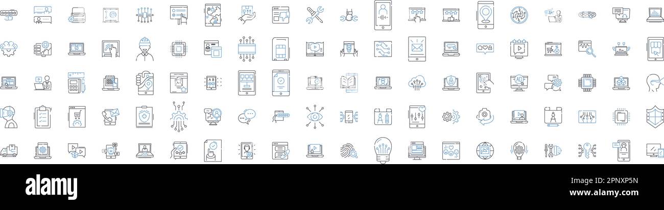 Computers and devices line icons collection. Processor, Memory, Hard ... Computers and devices line icons collection. Processor, Memory, Hard ...
