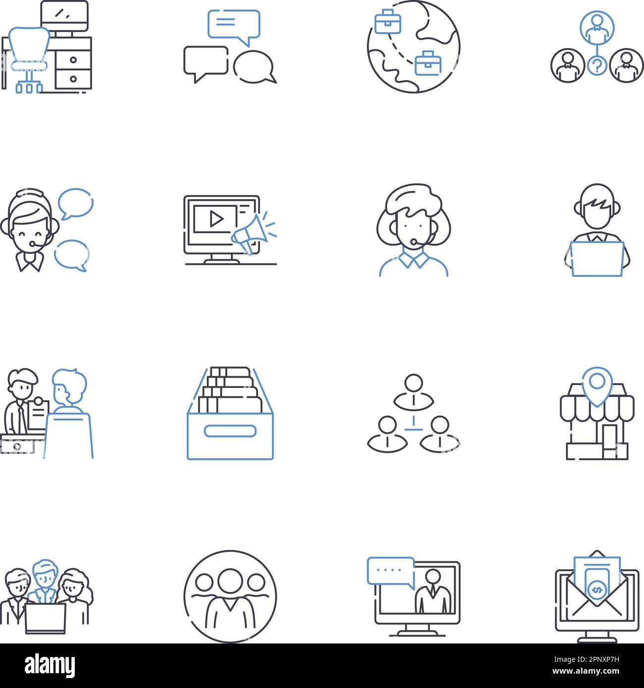 Workforce acquisition line icons collection. Recruitment, Hiring ...