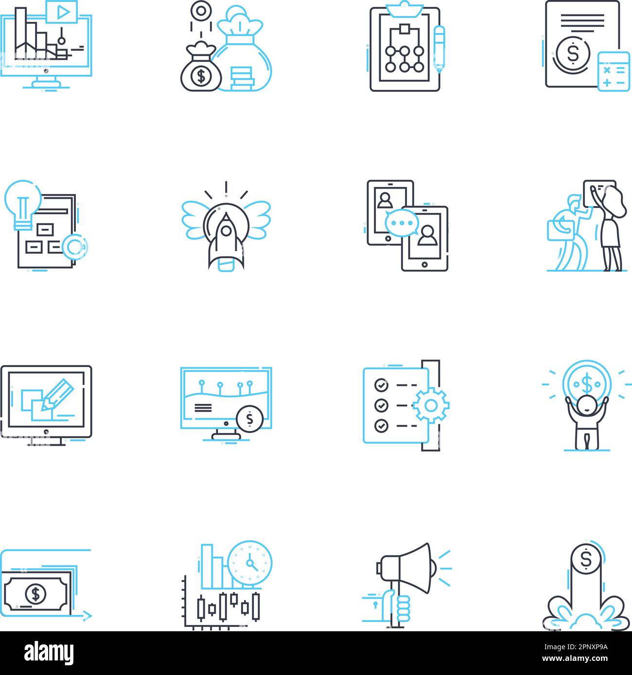 Corporate entity linear icons set. Business, Organization, Company ...