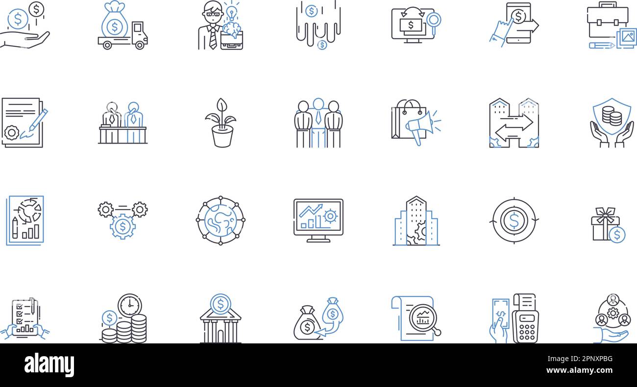 financial stewardship line icons collection. Budgeting, Investing ...