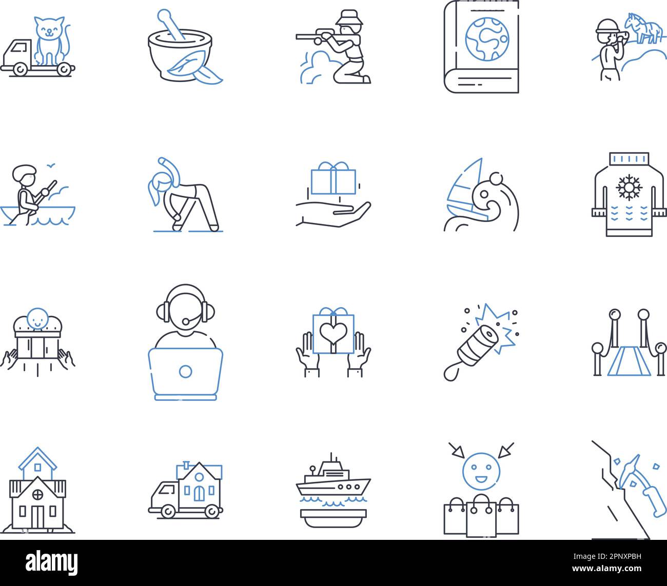 Adventure line icons collection. Thrill, Expedition, Quest, Exploration ...