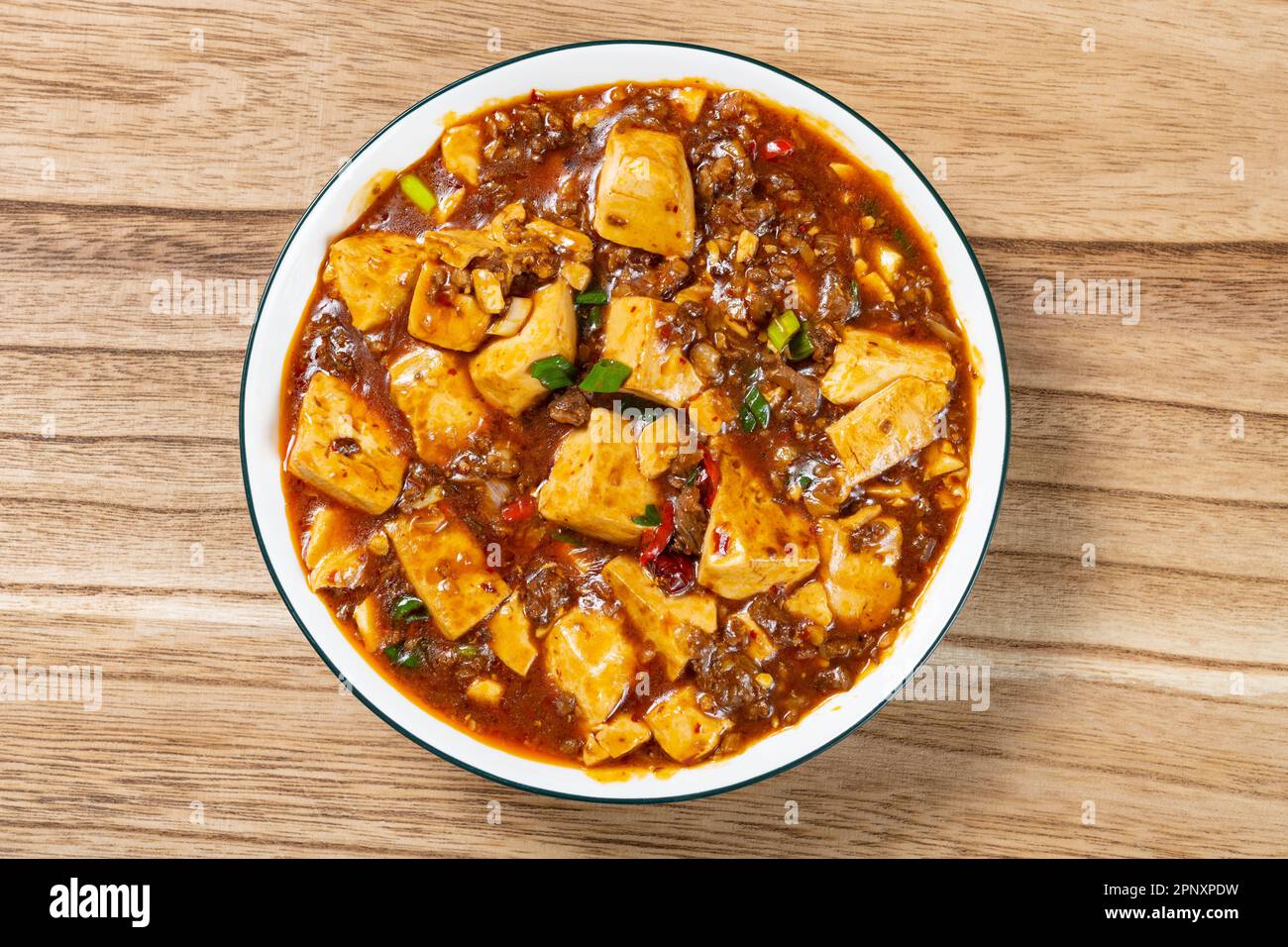top view dish of homemade mapo tofu Stock Photo - Alamy