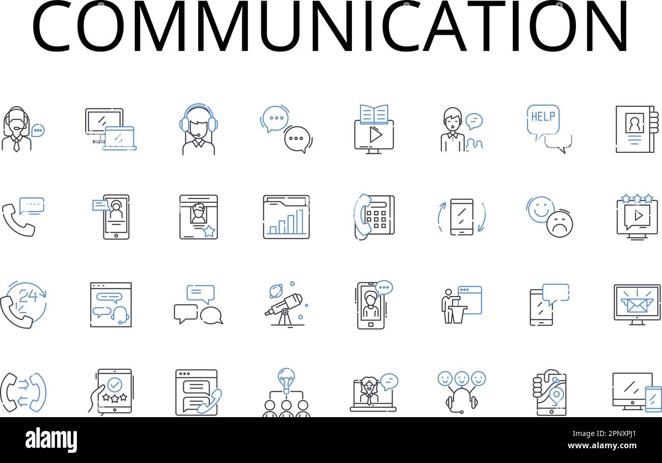 Communication line icons collection. Dialogue, Exchange, Correspondence, Interaction, Converse ...