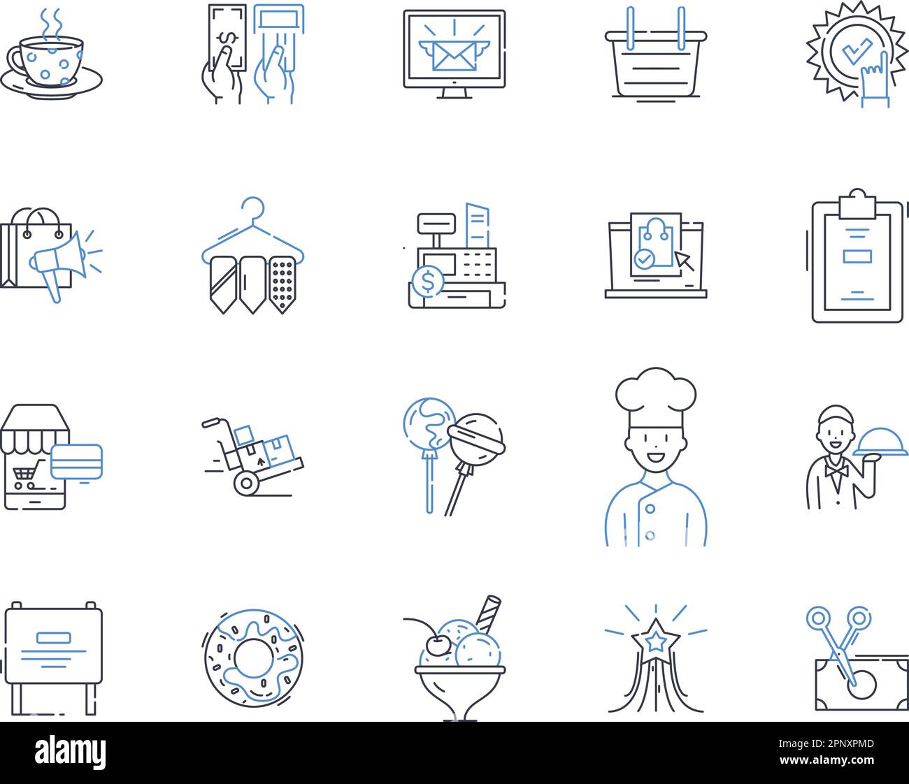 Bodega line icons collection. Convenience, Grocery, Latino, Snacks ...