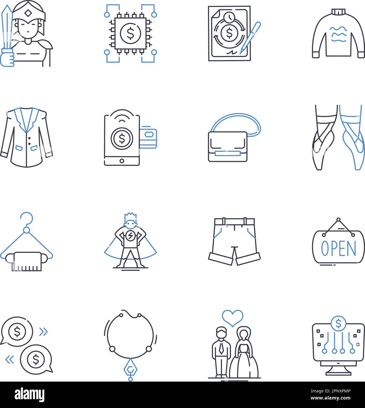 Chic factory line icons collection. Style, Fashion, Quality, Trends ...