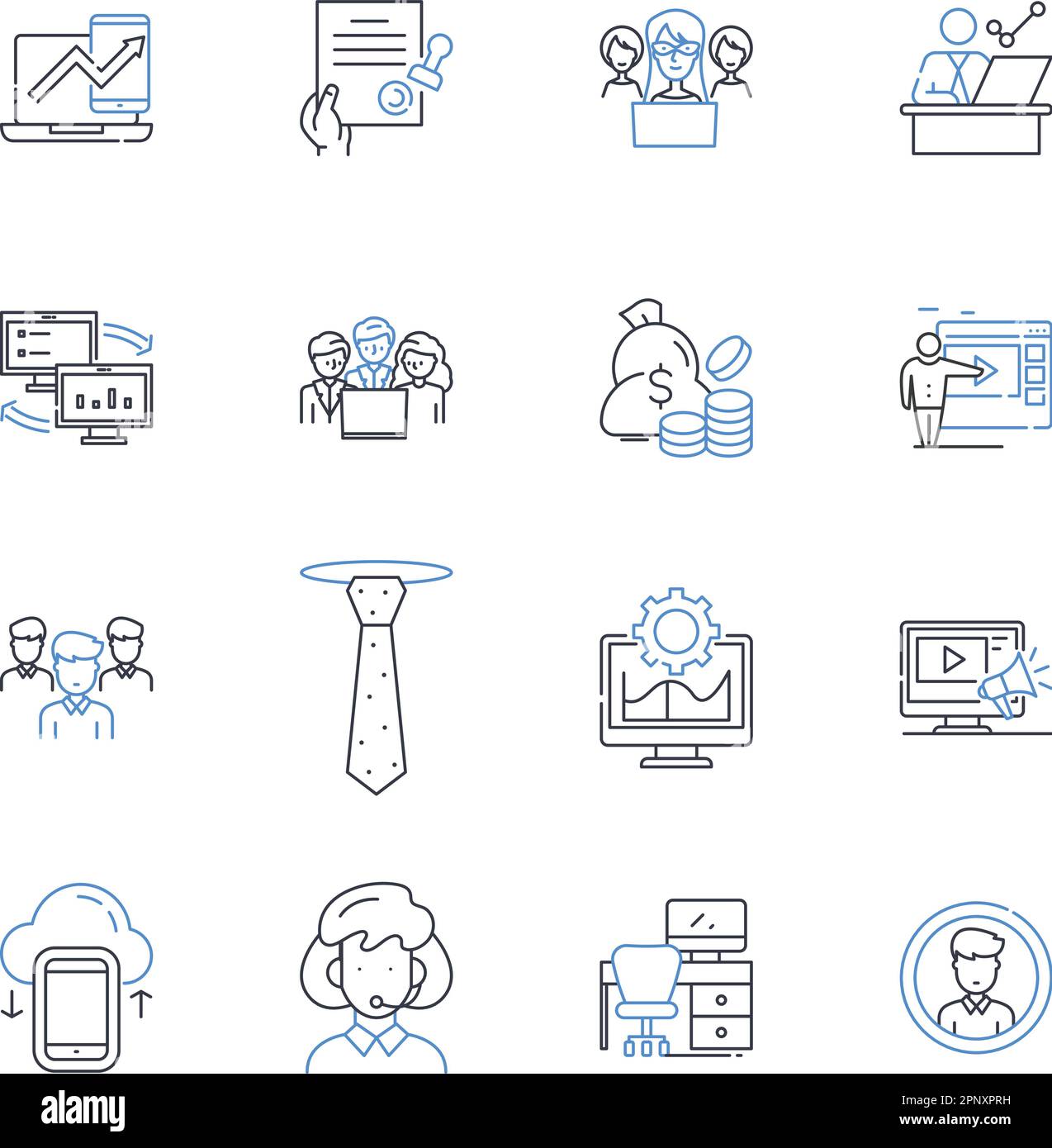 Staff direction line icons collection. Leadership, Management, Guidance, Mentorship, Coaching ...