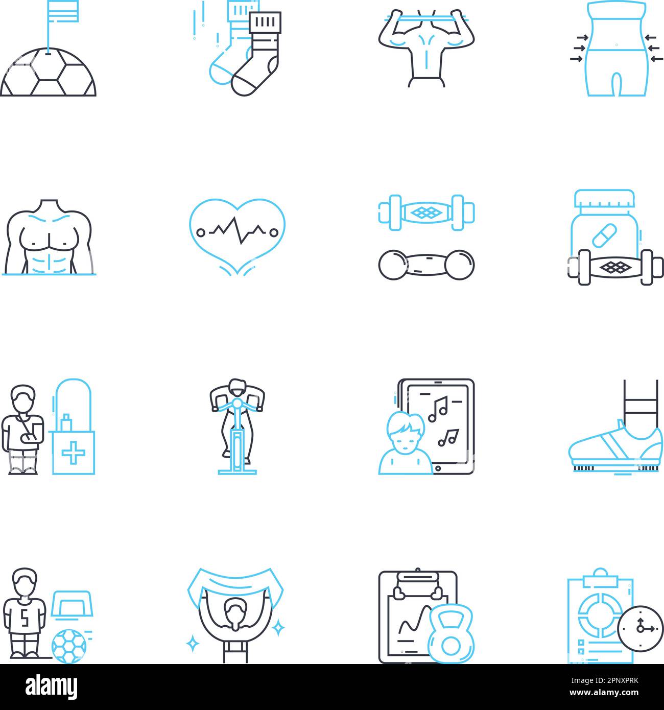 Soccer linear icons set. Goal, Pitch, Corner, Offside, Tackle, Penalty ...