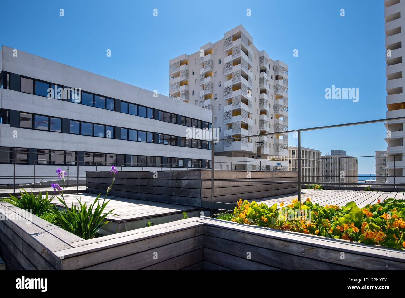 Marseille, France. 19th Apr, 2023. View from the shared terrace ...