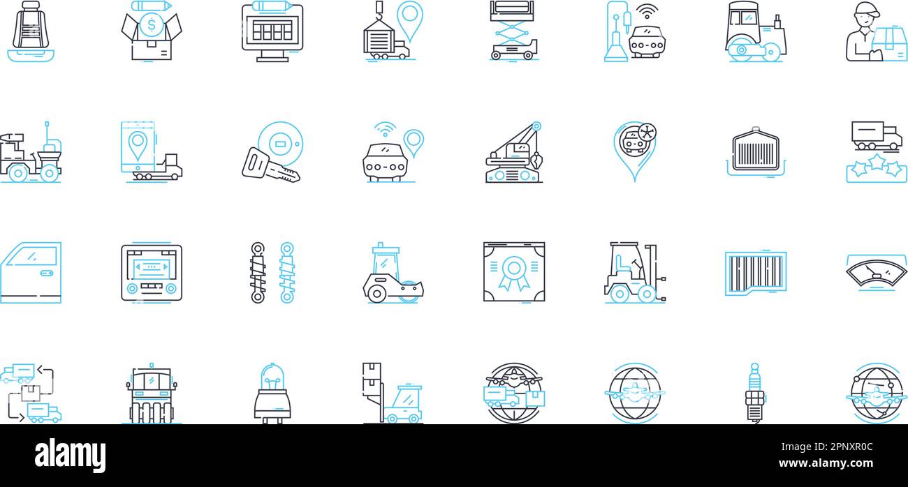 Conveyance linear icons set. Transport, Vehicle, Transit, Carriage ...