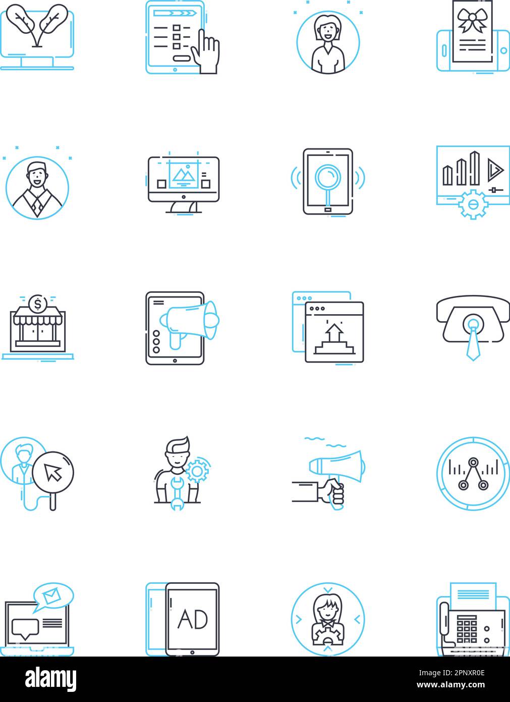 Social Nerking linear icons set. Community, Engagement, Connection, Collaboration, Conversations ...