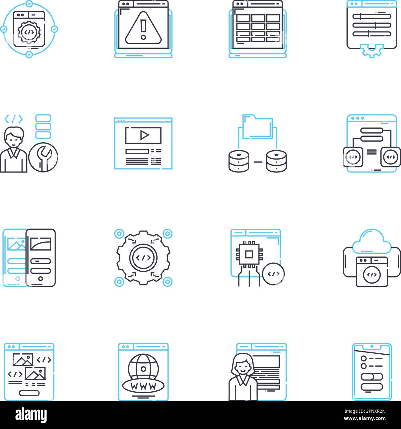 Technician Linear Icons Set Expert Skilled Trained Professional