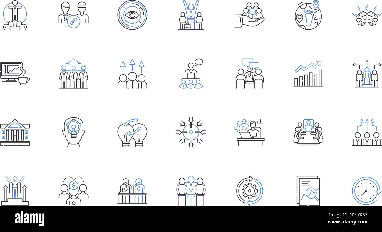 Marketing squad line icons collection. Strategy, Analytics, Branding ...