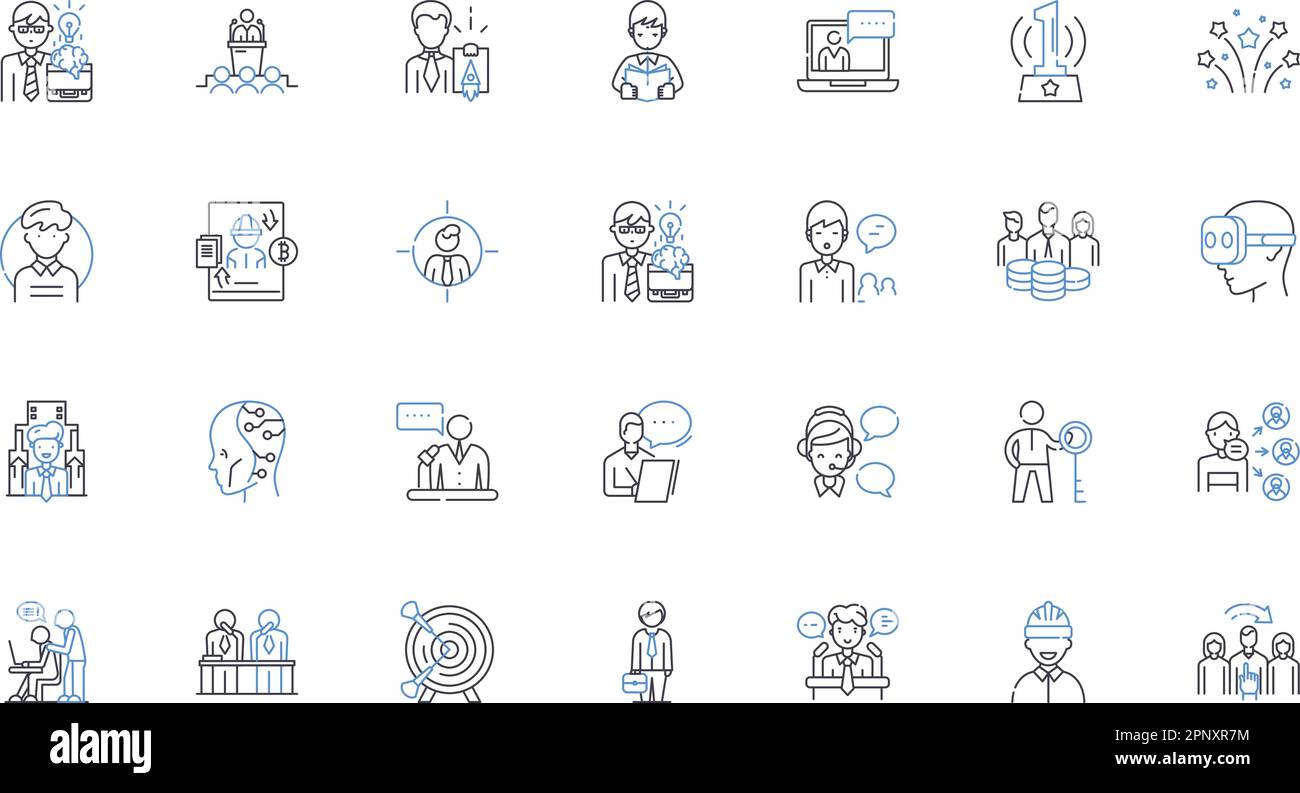 Profession and regulation line icons collection. License, Ethical ...