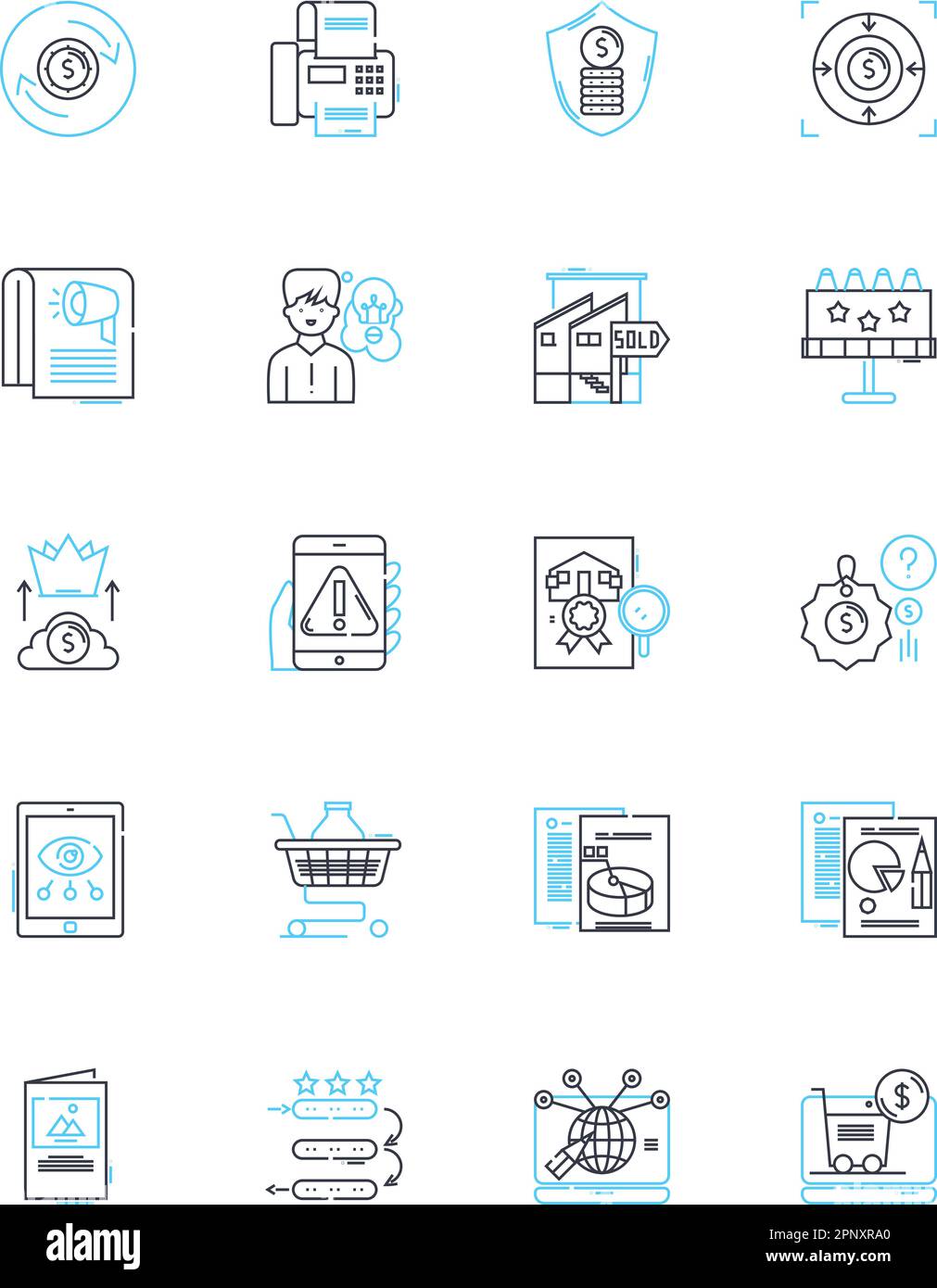 Wholesale trade linear icons set. Distribution, Alliance, Channel ...