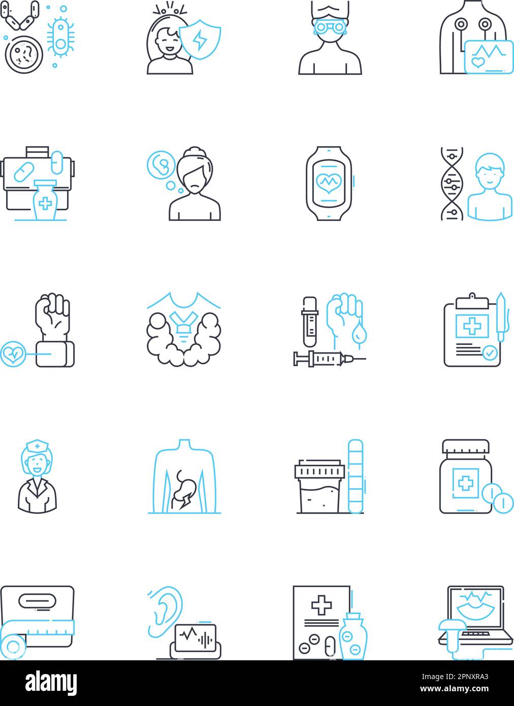 Infirmary linear icons set. Healthcare, Hospital, Ward, Emergency ...