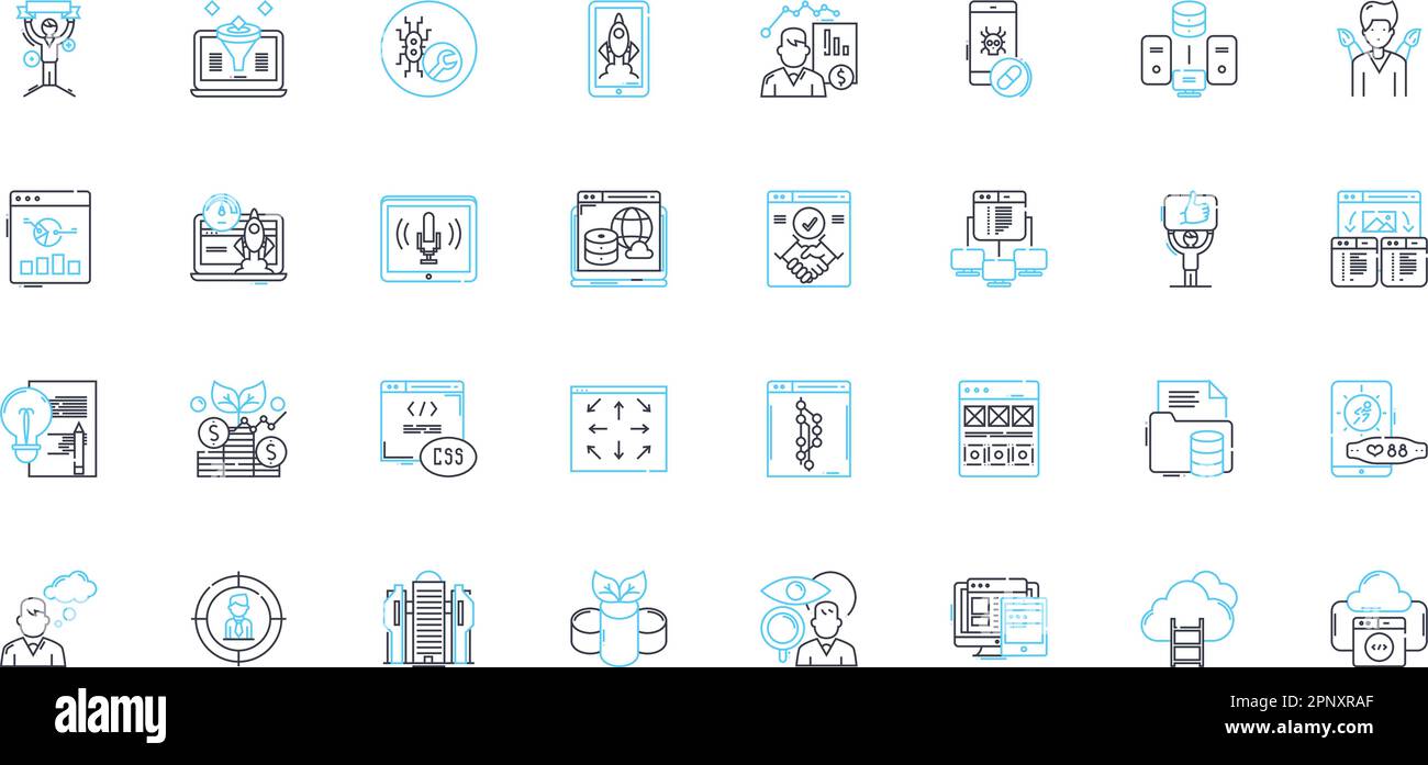 Digital advertising linear icons set. Marketing, Social media, Online ...