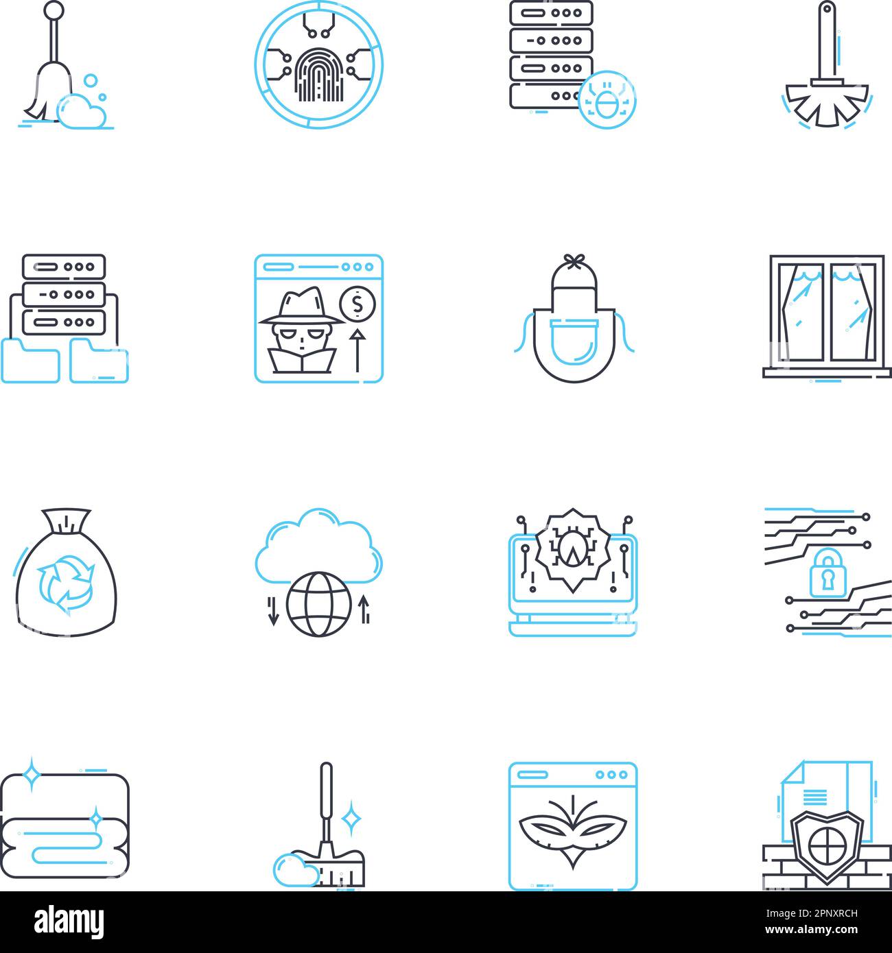 Shielding linear icons set. Protection , Armor , Screen , Barrier ...