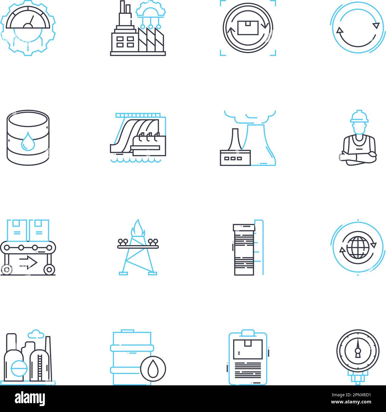 Innovative Plant linear icons set. Sustainable, Biotech, Efficient ...