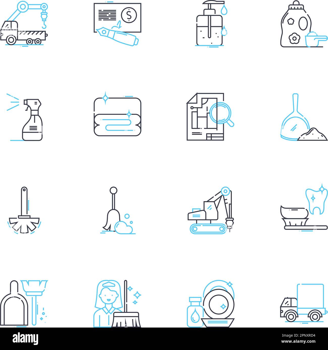 Scrubbing linear icons set. Exfoliating, Cleansing, Polishing, Renewing ...