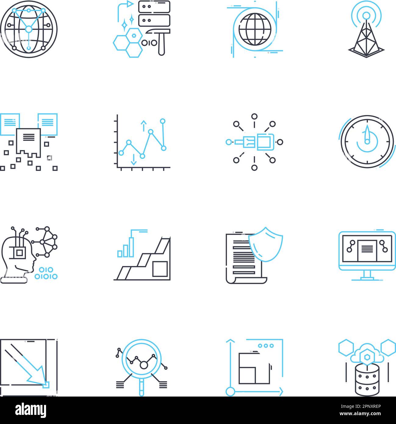 Social presence linear icons set. Engagement, Community, Connectivity ...