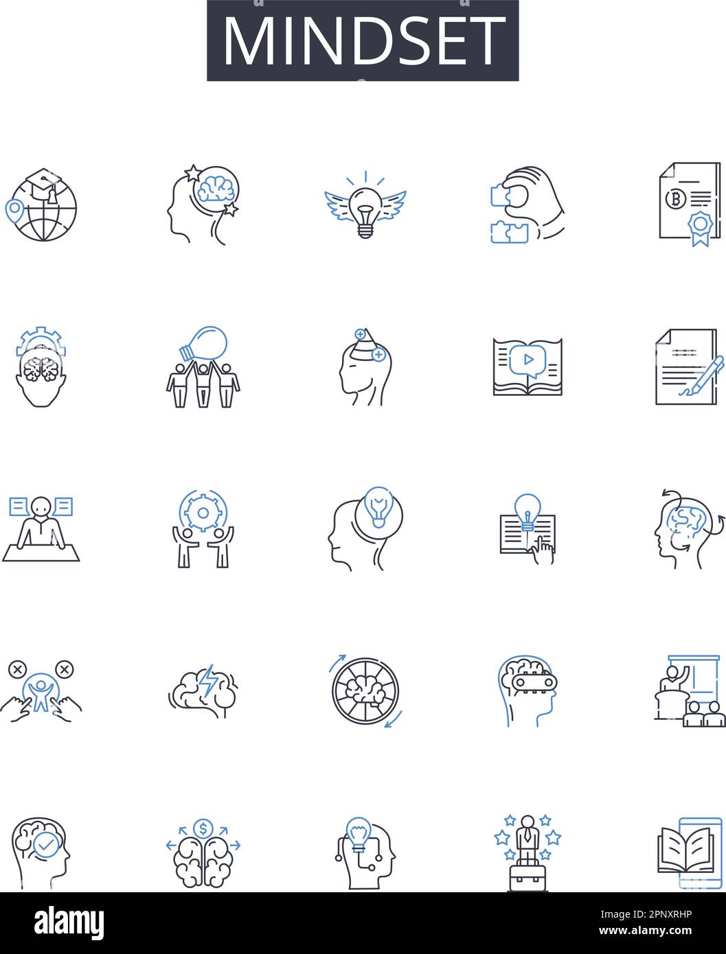Mindset line icons collection. Attitude, Perspective, Outlook ...