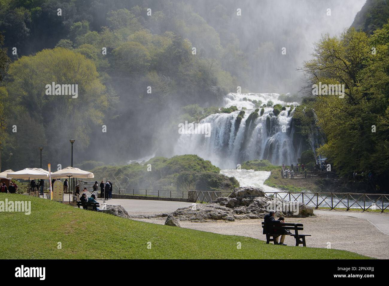 Cascata delle Marmore waterfalls near the Italian city of Terni are 165 ...