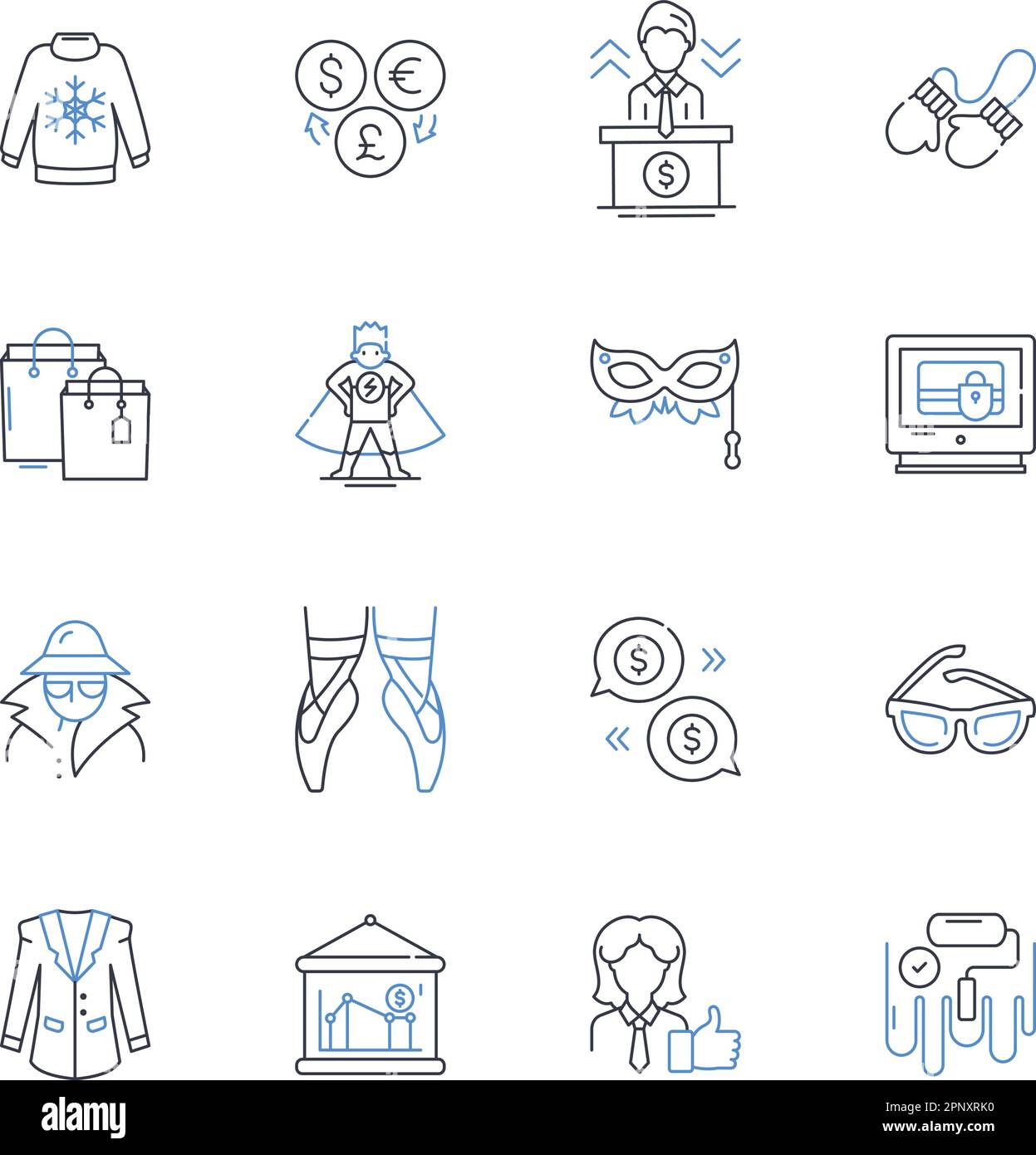 Dressmaking Line Icons Collection Fabric Sewing Patterns Design