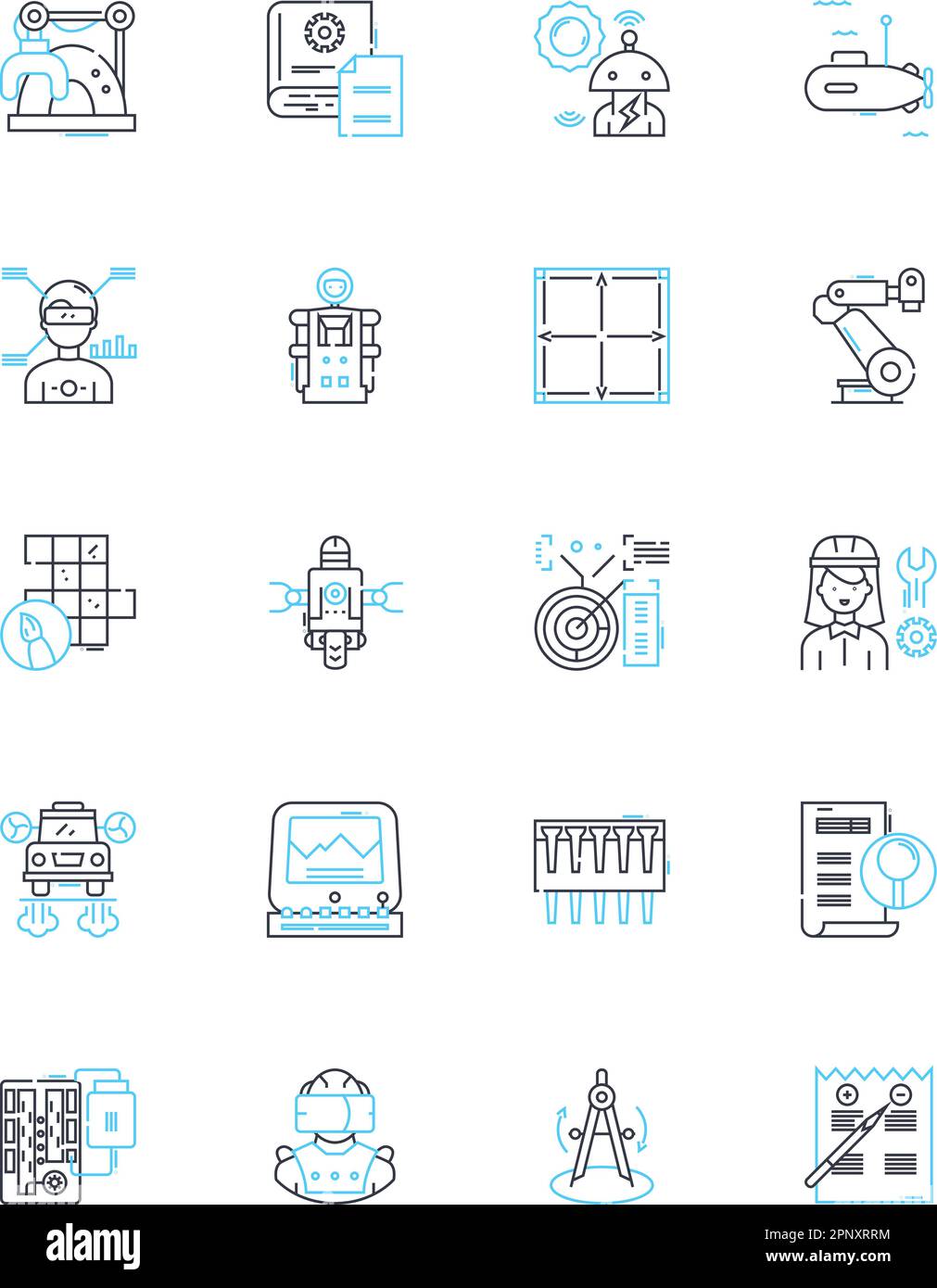 Video Editing linear icons set. Footage , Cutter , Timeline , Effects ...