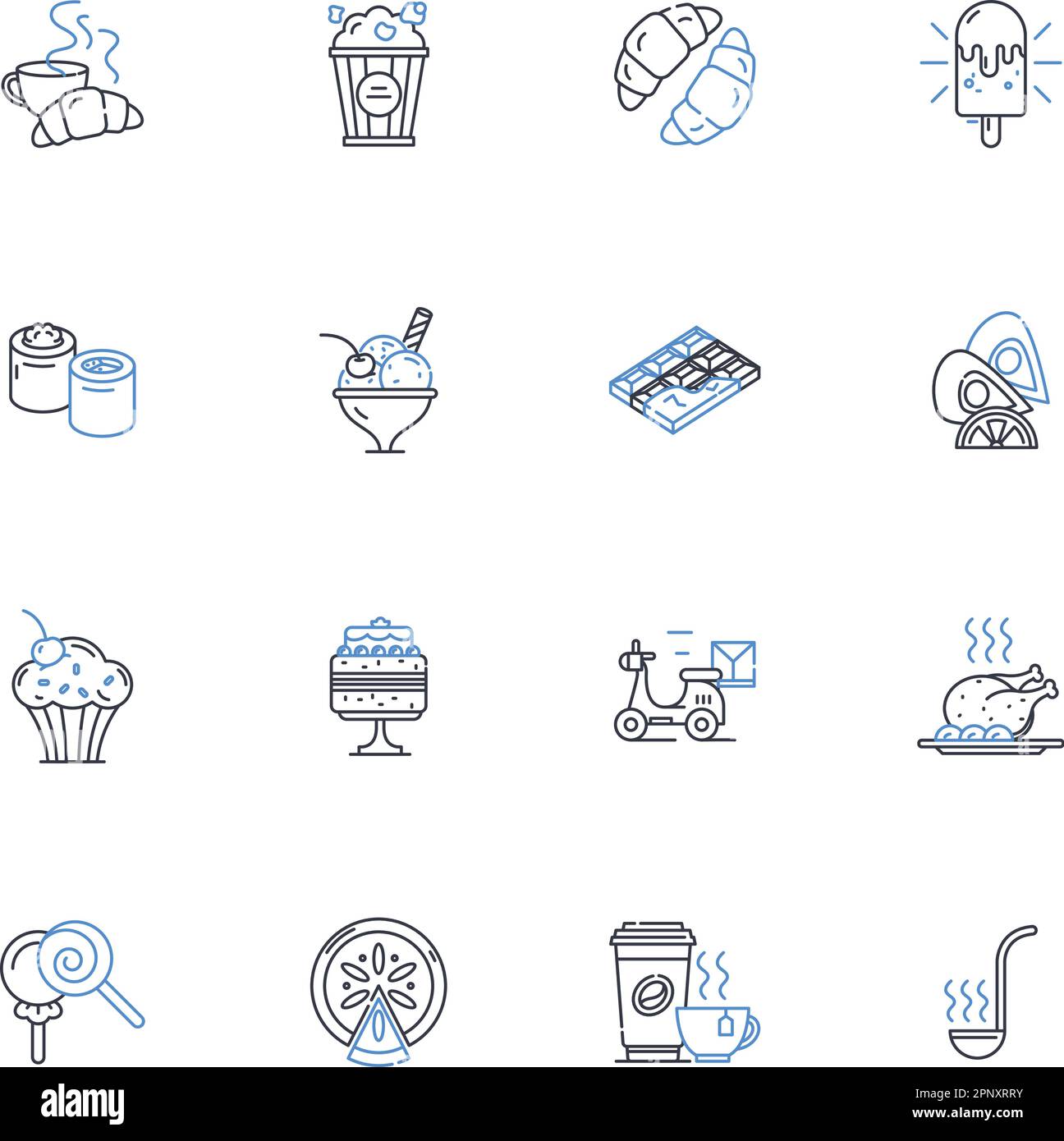 Butchery line icons collection. Cuts, Knives, Meat, Sausages, Bs, Fat ...