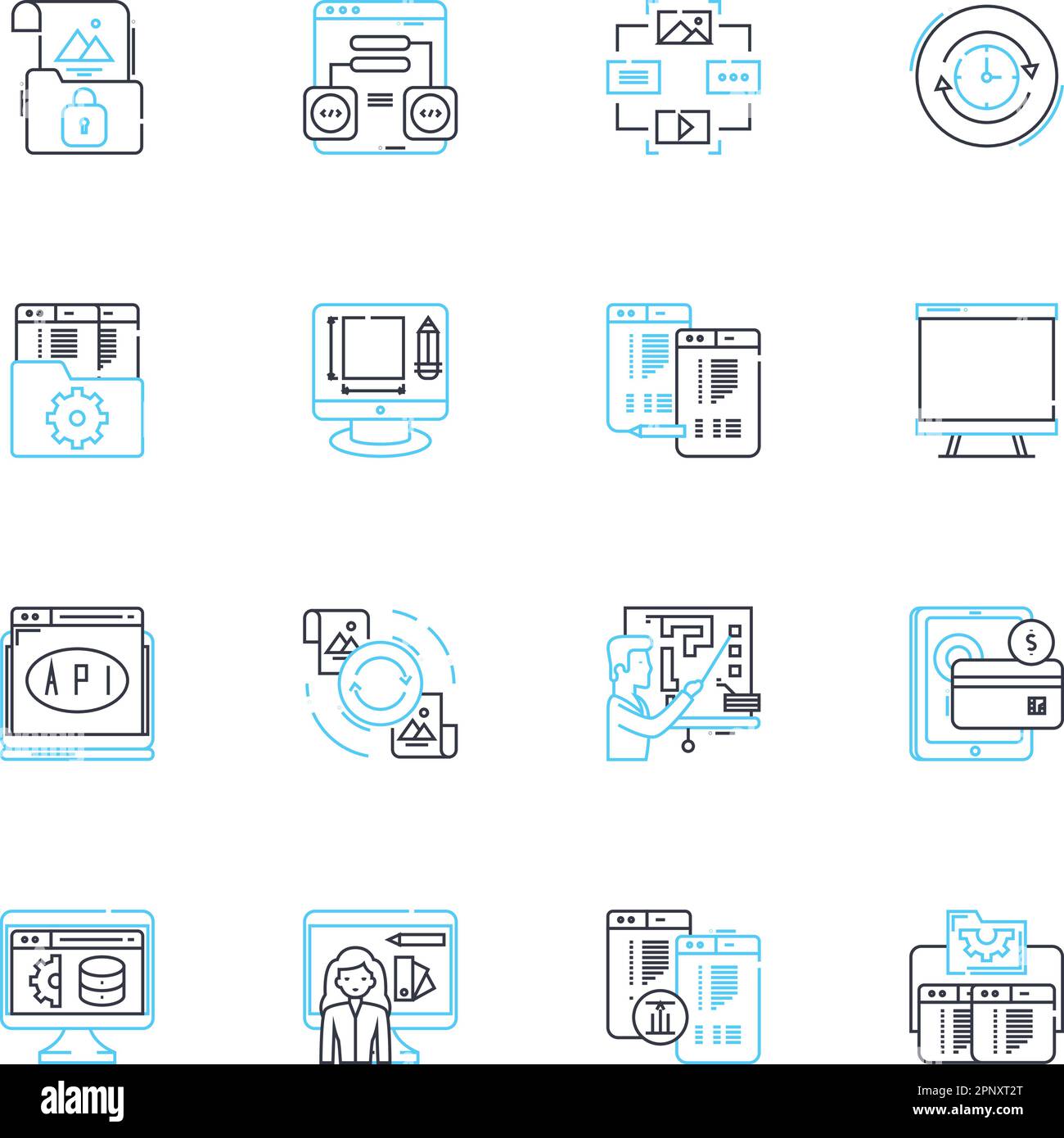 Project engineering linear icons set. Planning, Architecture, Design ... Project engineering linear icons set. Planning, Architecture, Design ...