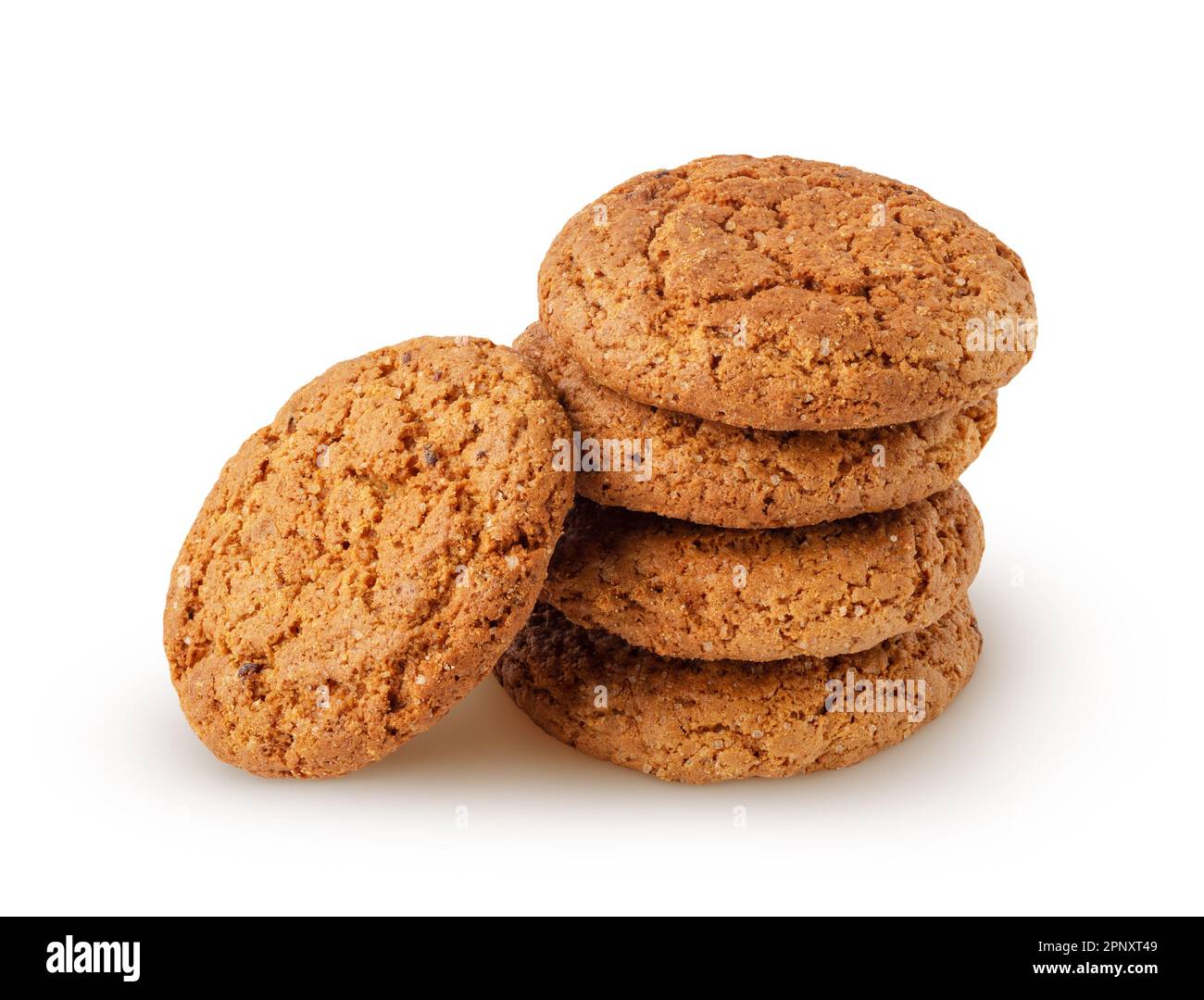 Stack of delicious cookies with chocolate and sugar isolated on white ...