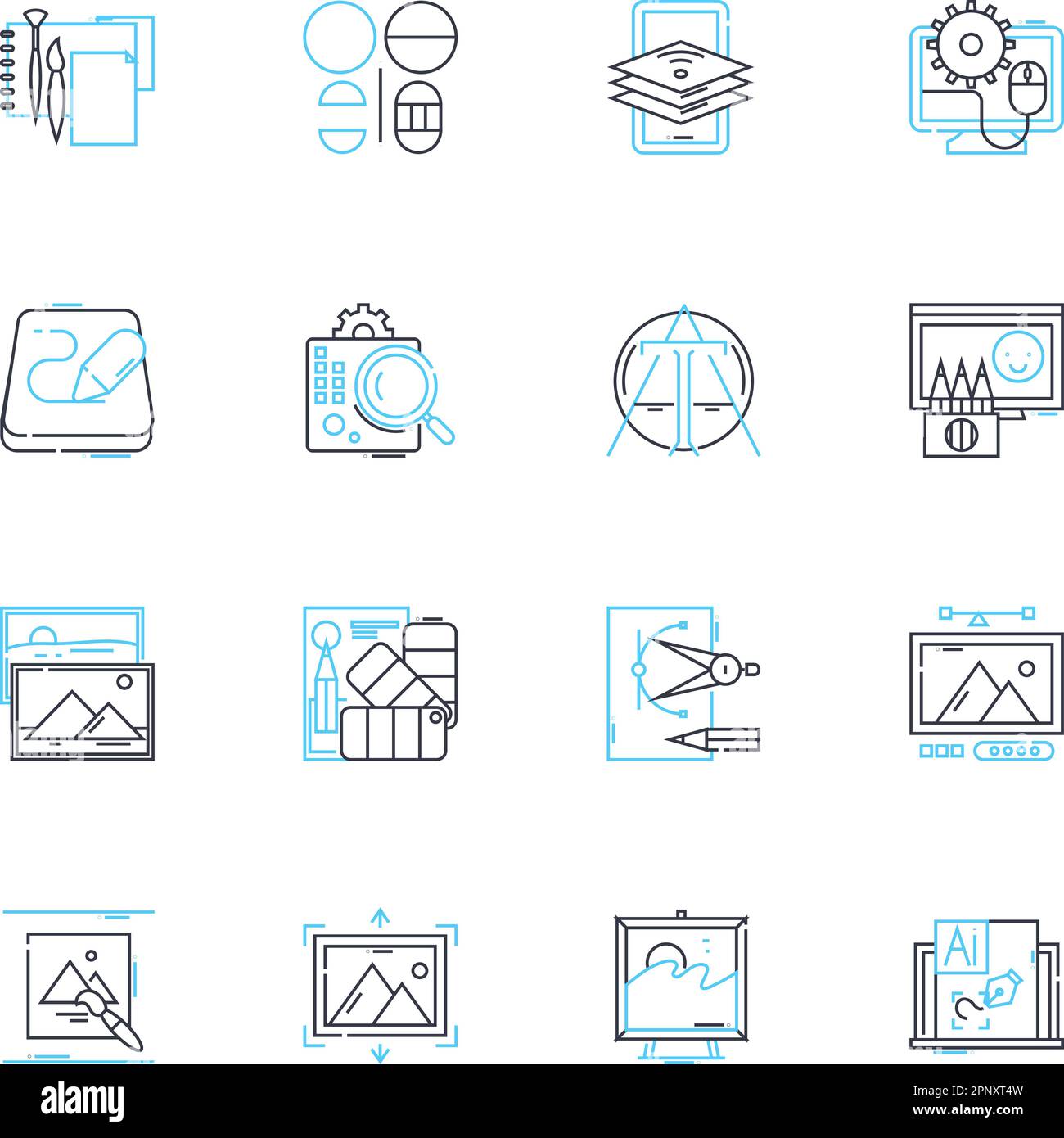 Urban Art linear icons set. Graffiti, Street art, Murals, Tags ...