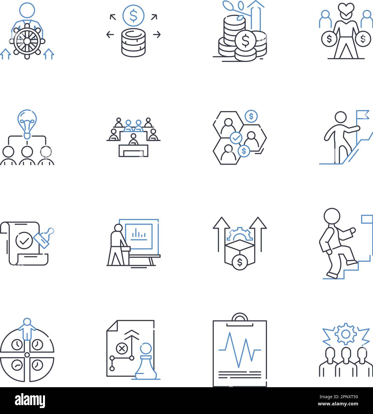 Team promotion line icons collection. Leadership, Bonding ...