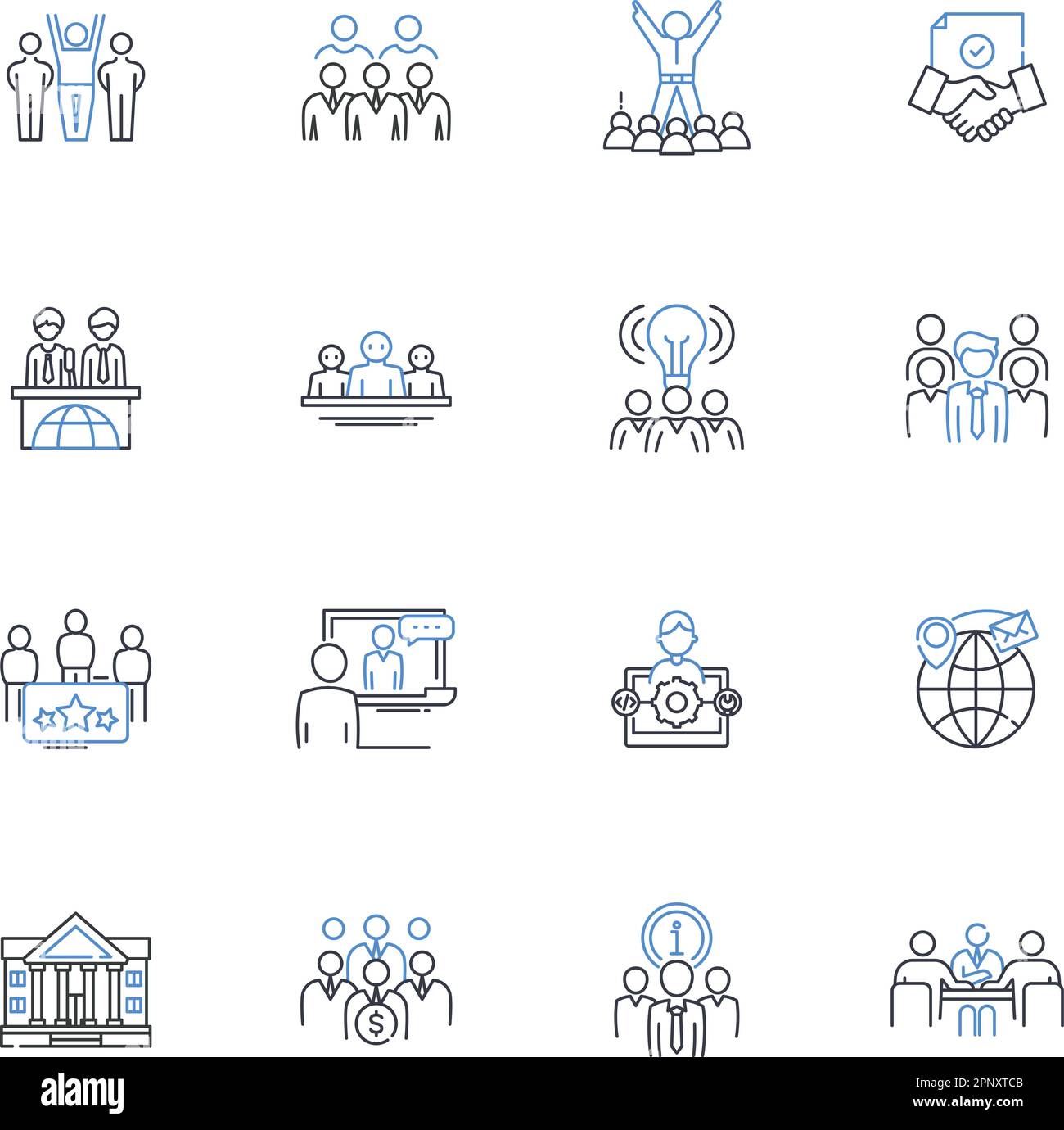 Service format line icons collection. Online, In-person, Teleconference ...