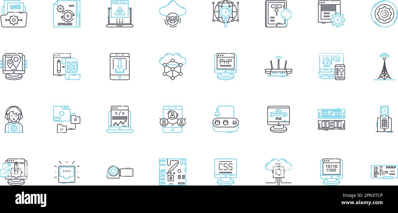 Cyber workplace linear icons set. Cybersecurity, Digitalization ... Cyber workplace linear icons set. Cybersecurity, Digitalization ...