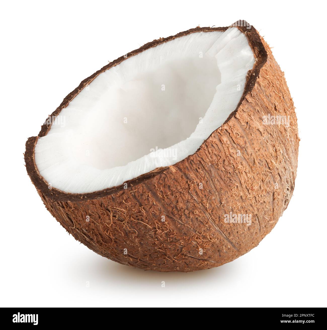 Isolated coconut. Half of coconut isolated on white, with clipping path ...